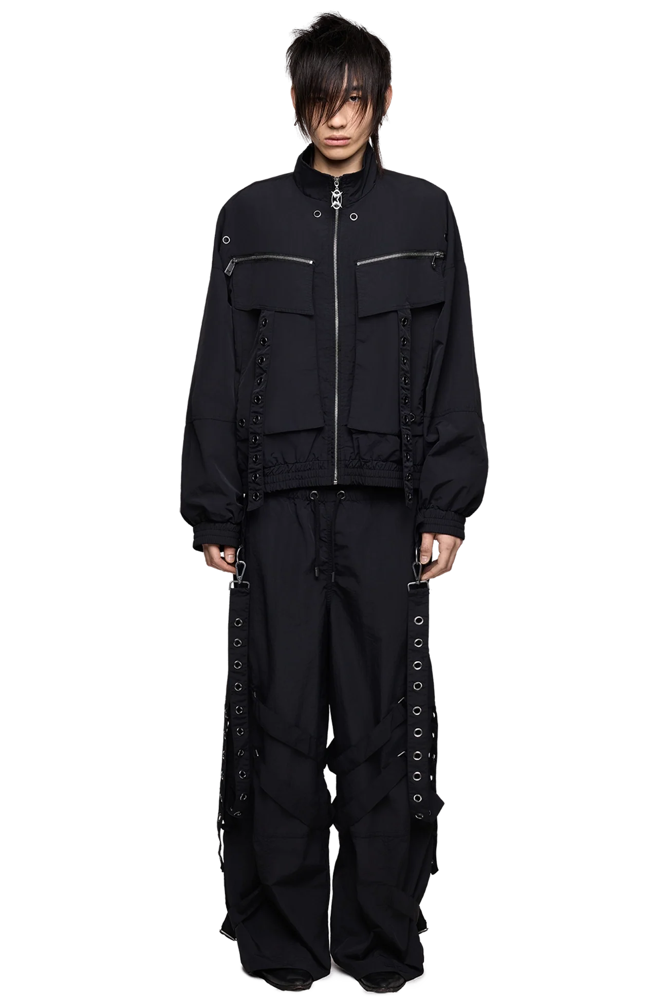 Black Tech Cargo Pants With Straps | Minga London – Minga London US