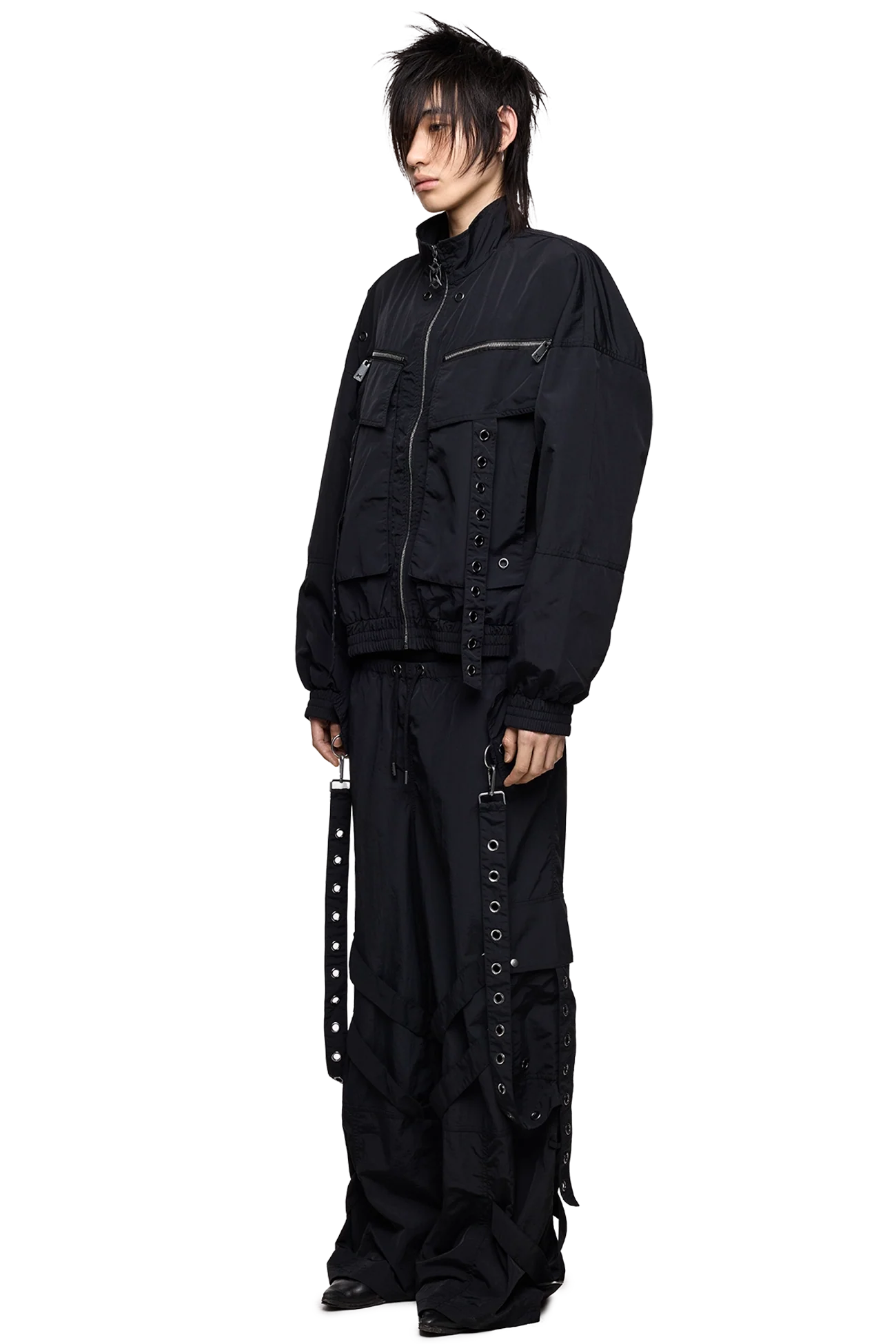 Black Tech Cargo Pants With Straps | Minga London – Minga London US